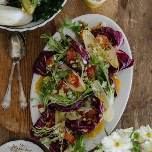 Endive Salad Recipe with Blue Cheese and Walnuts